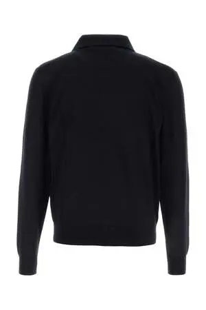 Saint Laurent Midnight Silk Blend Polo Shirt
