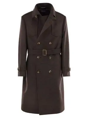 Brunello Cucinelli Wool Trench Coat - Brown