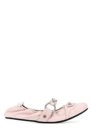 Balenciaga Leather City Ballerinas - Pink