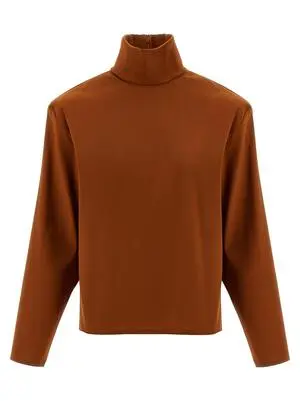 Saint Laurent Structured Shoulder Sweater - Orange