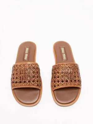 Miu Miu Woven Slide Sandals