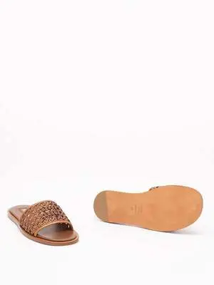 Miu Miu Woven Slide Sandals - Multicolor