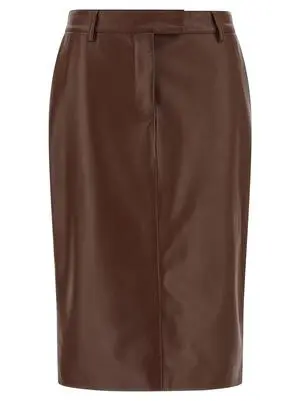 Giuseppe Di Morabito Leather Skirt - Brown