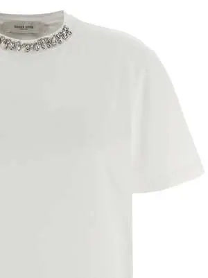 GOLDEN GOOSE Crystal Crew Neck T-shirt - White