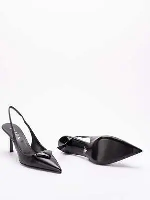 Prada Saffiano Patent Leather Slingback Pumps - Multicolor