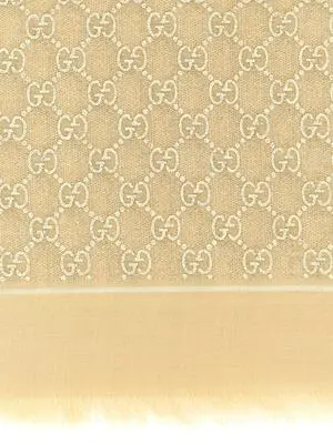 Gucci Gg Lamé Shawl - Cream