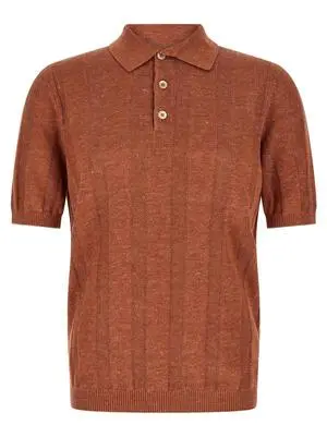 Brunello Cucinelli Wide Ribbed Polo Shirt