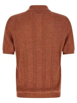Brunello Cucinelli Wide Ribbed Polo Shirt