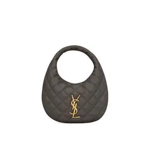 Saint Laurent Quilted Handbag - Gray