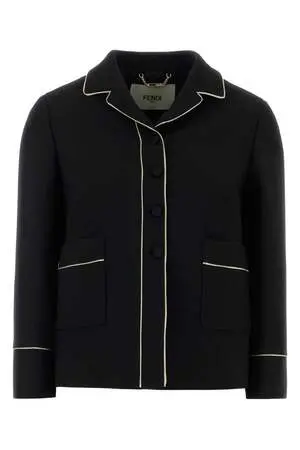 Fendi Wool Blend Blazer - Black