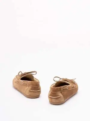 Miu Miu Unlined Bleached Suede Boat Shoes
