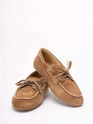 Miu Miu Unlined Bleached Suede Boat Shoes