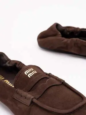 Miu Miu Ruches Suede Loafers - Multicolor