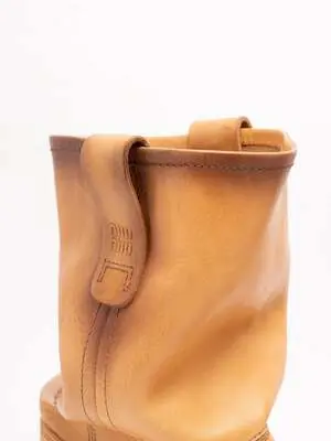 Miu Miu Foule Leather Booties