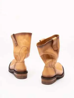 Miu Miu Foule Leather Booties - Multicolor