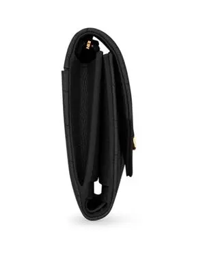 Saint Laurent Cassandre Matelassé Compact Tri-fold Wallet In Grain De Poudre Embossed Leather