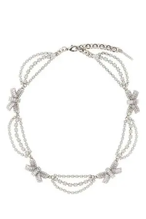 Alessandra Rich Embellished Metal Necklace - Silver