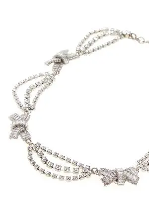 Alessandra Rich Embellished Metal Necklace - Silver
