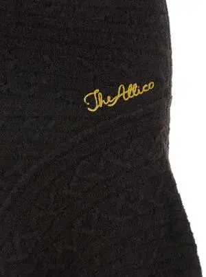 Attico Wool Asymmetrical Logo Skirt - Multicolor