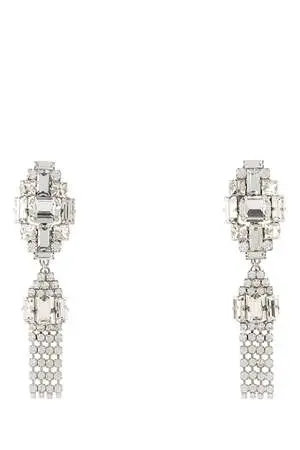 Alessandra Rich Embellished Metal Earrings - Silver