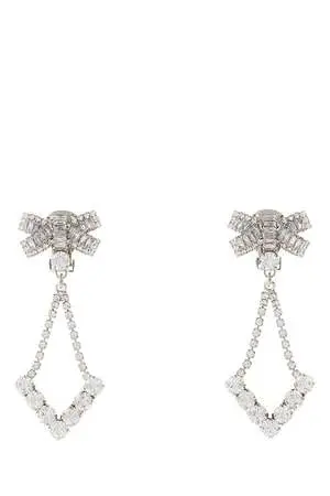 Alessandra Rich Embellished Metal Earrings - Silver