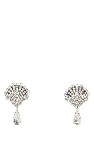 Alessandra Rich Embellished Metal Earrings - Silver