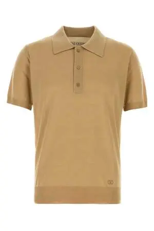 Valentino Garavani Camel Wool Polo Shirt - Brown