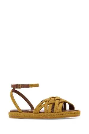 Valentino Garavani Raffia Vlogo Signature Sandals - Yellow