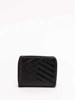 Saint Laurent Cassandre Matelassé` Compact Zip Around Wallet