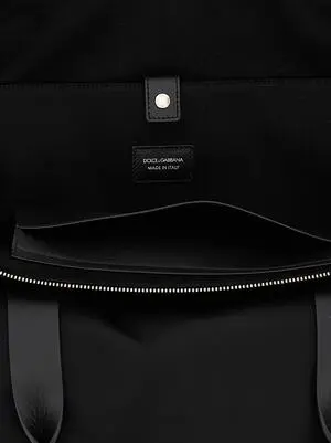 Dolce & Gabbana Media Logo Patch Shopping Bag - Black