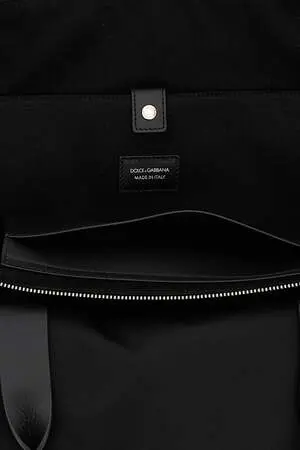 Dolce & Gabbana Media Logo Patch Shopping Bag - Black