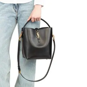 Saint Laurent Le 37 Small Leather Bucket Bag - Black