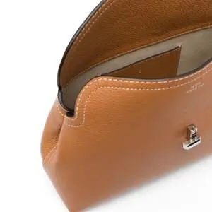 TOTEME T-lock Grained-leather Clutch Bag