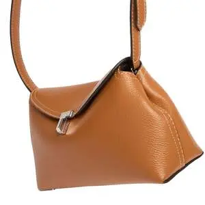 TOTEME T-lock Grained-leather Clutch Bag