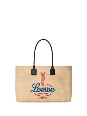 Loewe Verano` Extra Large Raffia Tote - Multicolor