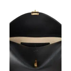 TOTEME T-lock Leather Clutch Bag - Black