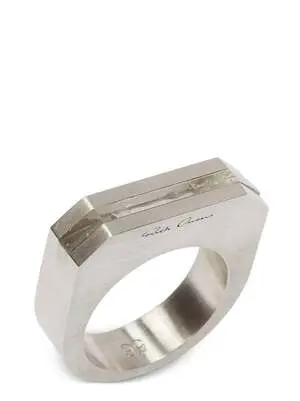 Rick Owens Crystal Hollywood' Ring - Silver
