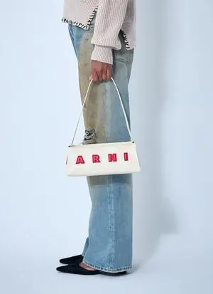 Marni Leather Baguette Museum Shoulder Bag