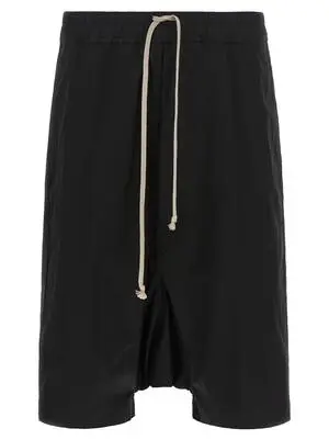 Rick Owens Cotton Poplin Bermuda Shorts - Black