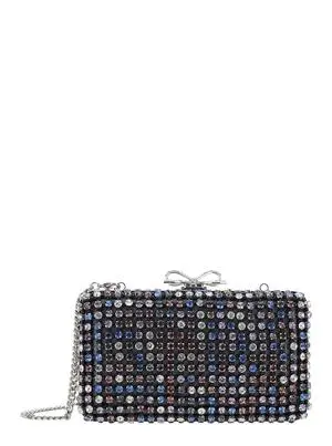 SELF-PORTRAIT Clutch With Crystal Decoration And Snap Closure With Tech Fabric Bow For - Multicolor