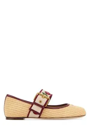 Valentino Garavani Raffia Bribri Ballerinas - Brown