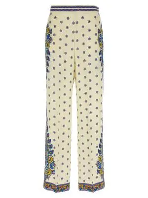 Etro Silk Blend Patterned Palazzo Pants