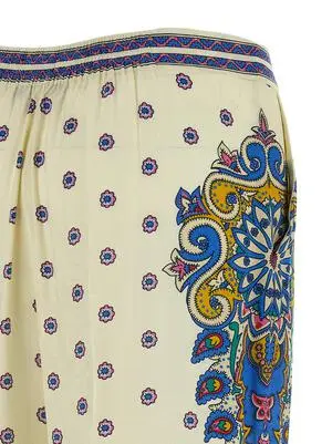 Etro Silk Blend Patterned Palazzo Pants