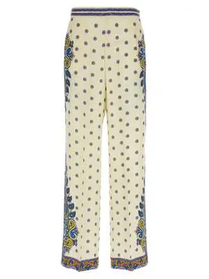 Etro Silk Blend Palazzo Pants - White