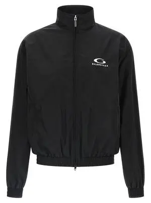 Balenciaga Cotton Blend Bomber Jacket - Black