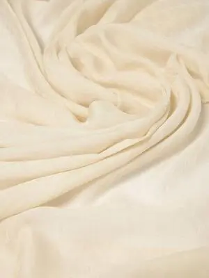 Max Mara Cotton And Wool Scarf With Logo