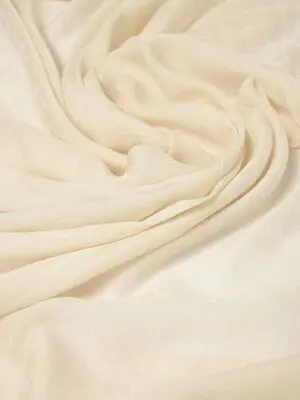 Max Mara Cotton And Wool Scarf With Logo - White