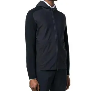 Herno Knit-sleeve Hooded Jacket - Blue