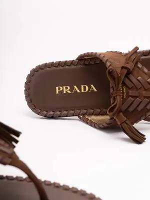 Prada Suede Flat Sandals