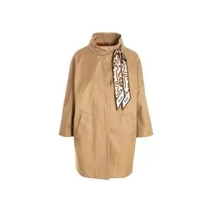 Herno Scarf Detailed Trench Coat - Brown